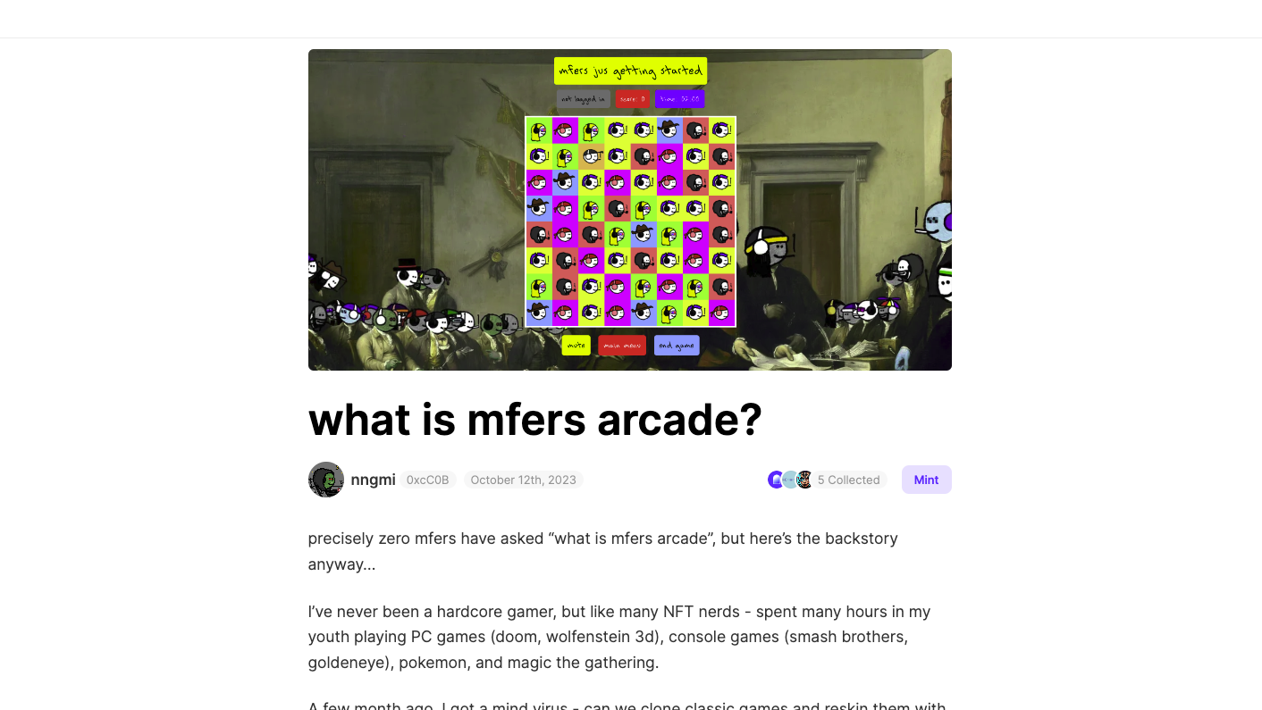 mfers arcade